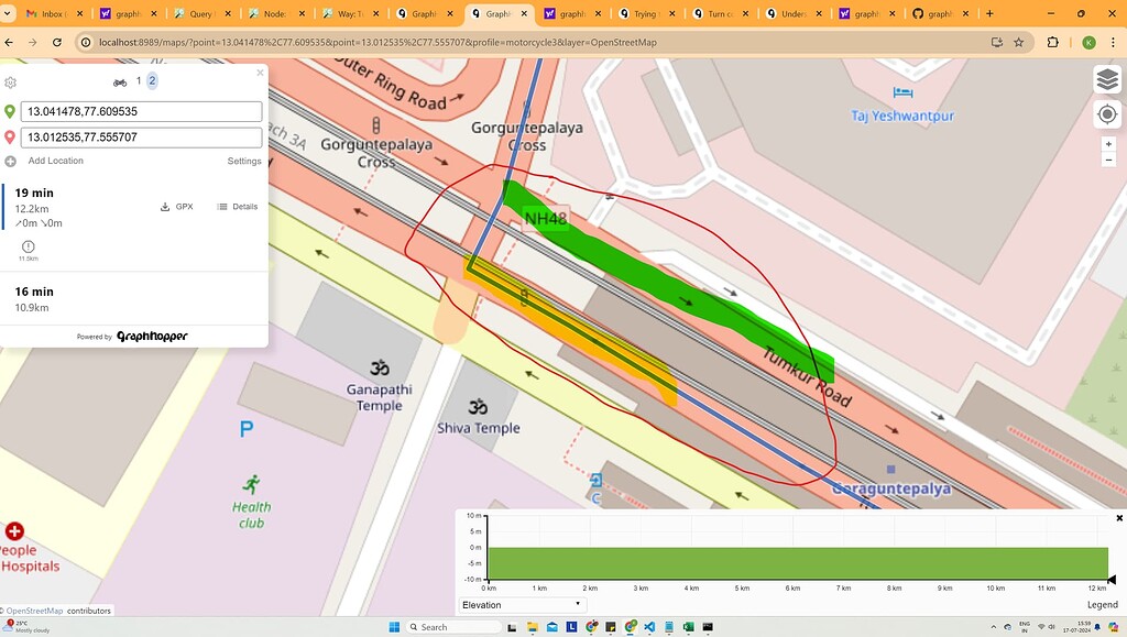 Route response contains travel in wrong direction of a one way road - Open Source Routing Engine ...